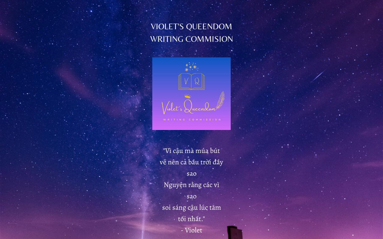 Violet's Queendom Writing Commission